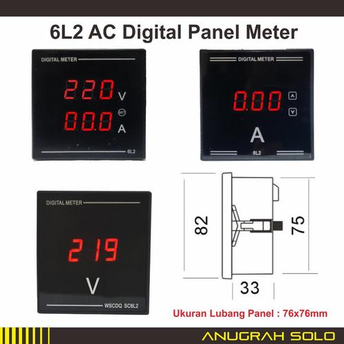 Jual Digital AC Voltmeter Ampere Meter Volt Ampere Meter 6L2 500V 100A - Voltmeter - Kota ...