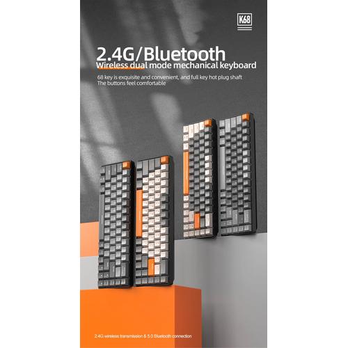 Jual K68 68-Key Wireless Mechanical Keyboard Gaming Bluetooth RGB 2 ...
