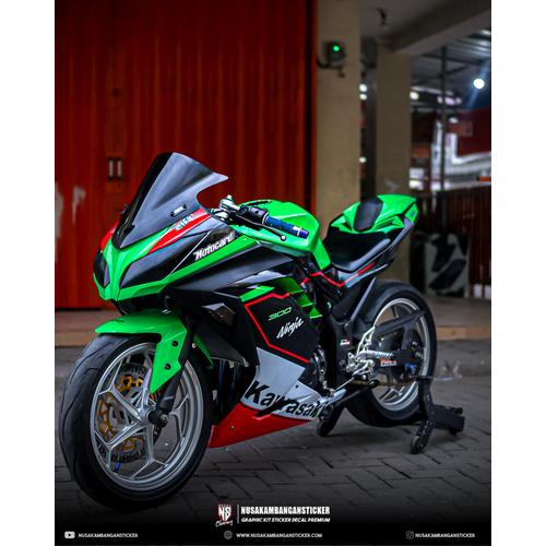 Jual Desain Sticker Motor Kawasaki Ninja 250 Fi Hijau Hitam Fullbody ...