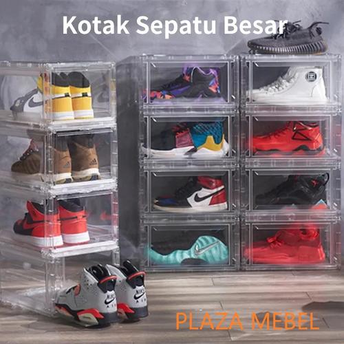 Jual Kotak Sepatu Plastic Akrilik Sneakers Transparan Storage Acrylic ...