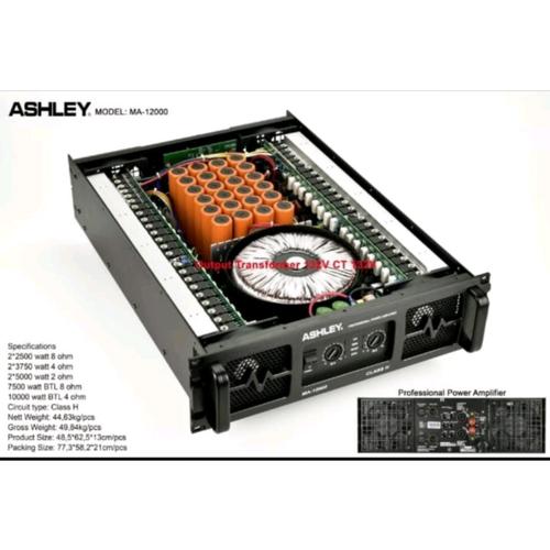 Jual Power Amplifier ASHLEY MA 12000 MA12000 Class H 2 Channel ORIGINAL ...