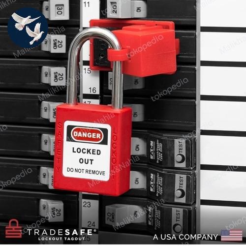 Jual Loto safety padlock thermoplastic red 38 mm lockout tagout - Merah ...