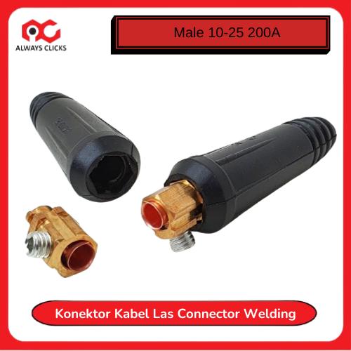 Jual Konektor Kabel Las Male 10-25 200A Connector Welding - Kota ...