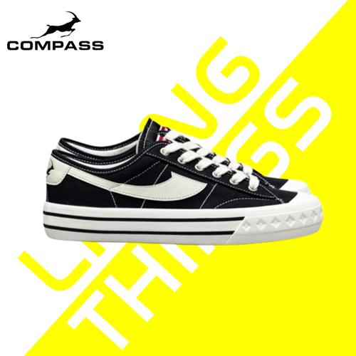 Jual Compass Retrograde Low Black White - Sepatu Casual Pria Wanita ...