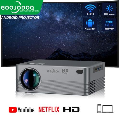 Jual GOOJODOQ Proyektor Mini LED Projector Android Home Theater 4K 180 ...
