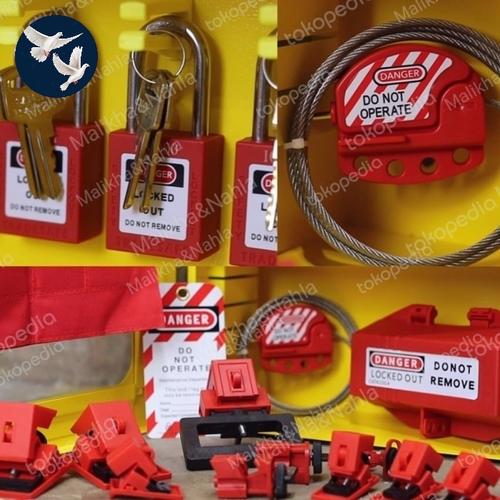 Jual Loto safety padlock thermoplastic red 38 mm lockout tagout - Putih ...