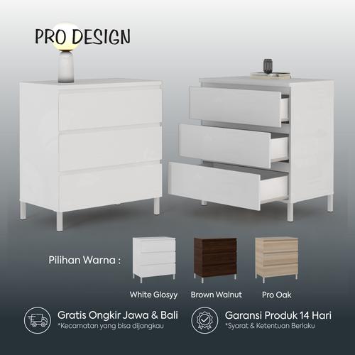 Promo Pro Design Cloud CD3 NEO Lemari Laci - White Glossy Cicil 0% 3x ...
