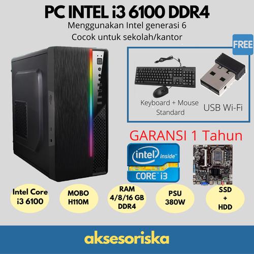 Jual PAKET CPU / PC RAKITAN Komputer Intel Core i3 6100 DDR4 Gen 6 ...