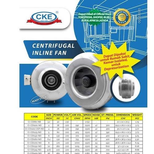 Jual Centrifugar Blower CKE CI-CDI100AZ NO 4 Inch Inline Duct Fan ...