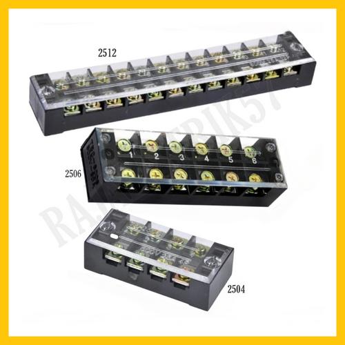 Jual TB Terminal Block kaca 25A 12Pole Terminal kabel 6Pole - TB2504 4 ...