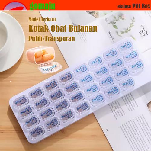 Promo New Monthly Pill Box Kotak Obat Bulanan Tempat Obat Transparan 31 ...