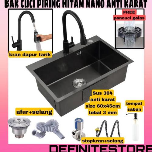 Jual Ada BAK CUCI PIRING KITCHEN SINK PAKET SUPER KOMPLIT FULL HITAM ...