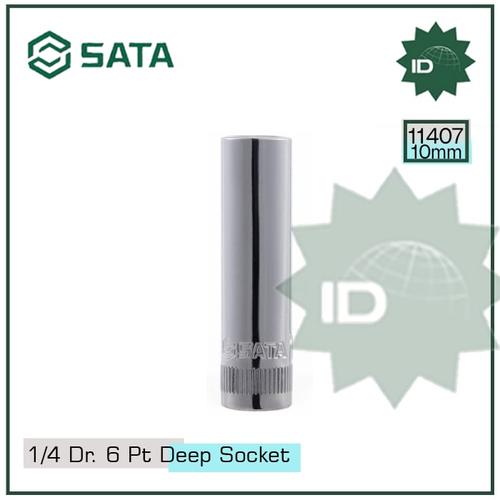 Jual SATA Deep Socket soket Panjang Satuan 1/4 INCH 10MM DR 6PT 11407 ...