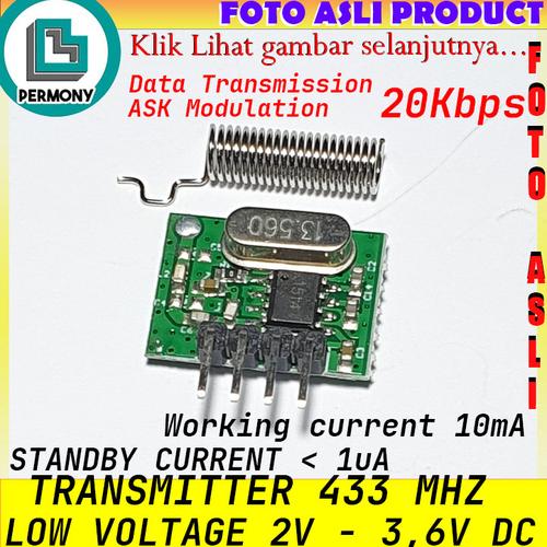 Jual Transmitter Receiver Module RF 433 Mhz Modul 433Mhz - 1.TRANSMITER ...