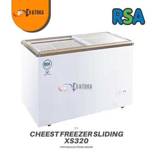 Jual CHEEST FREEZER BOX RSA SLIDING GLASS XS320 LEMARI PEMBEKU 288L ...
