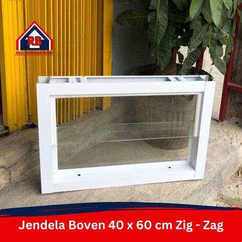 Jual Jendela Kaca Boven Alumunium 40 cm x 60 cm Zig-Zag - Kaca Es ...