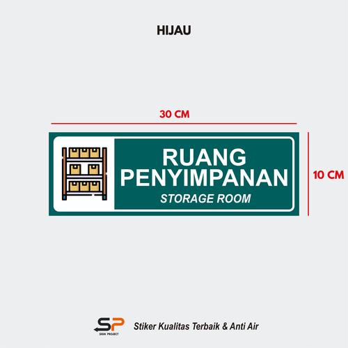 Jual Stiker Sign Ruang Penyimpanan / Storage Room - Hijau - Kota Bekasi ...