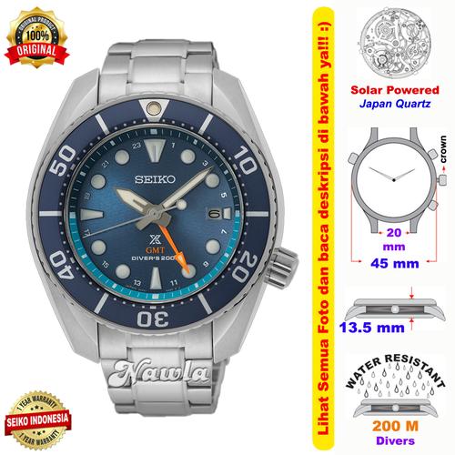 Jual Seiko Solar SFK001J1 Sumo GMT Sapphire Blue - Jam Tangan Pria ...