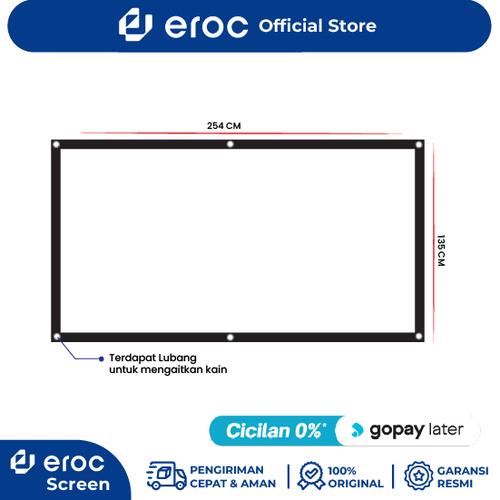 Promo EROC Screen Proyektor - Ukuran 254 cm x 135 cm Bahan kain ...