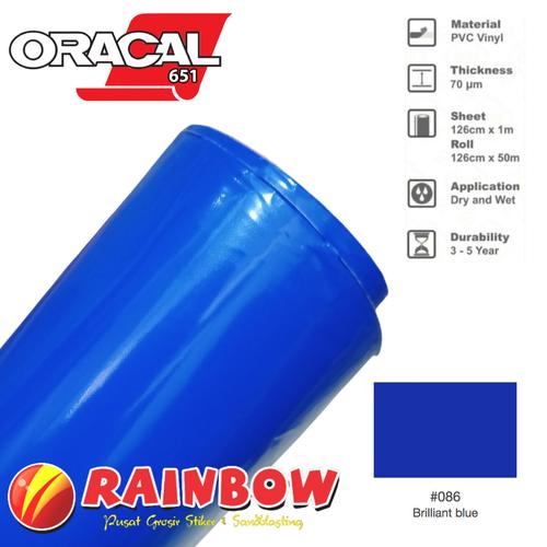 Jual Stiker Vynil Oracal 651 G 086 - Brilliant Blue Glossy - Kota ...
