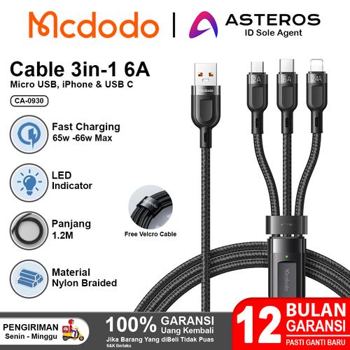Jual MCDODO Kabel 3in 1 Type C, Lightning & Micro Fast Charging 66w CA ...