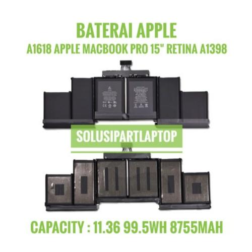Jual Baterai A1618 Apple MacBook Pro 15" Retina A1398 2015 2016 - Kota ...