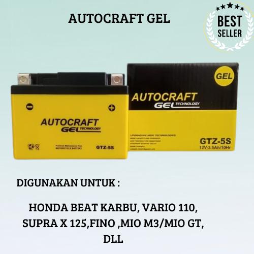 Promo Aki motor beat karbu aki kering autocraft Gel paling bagus ...