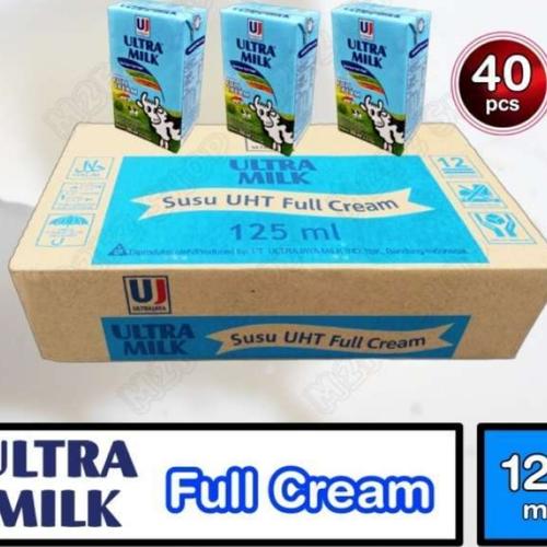 Jual ULTRA MILK Susu UHT FULL CREAM PUTIH 125 ml - 1 Dus / 40 Pcs ...