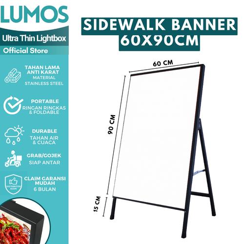 Jual Sidewalk Banner 60x90 Dudukan LED Ultra Thin Light Box A-Board ...