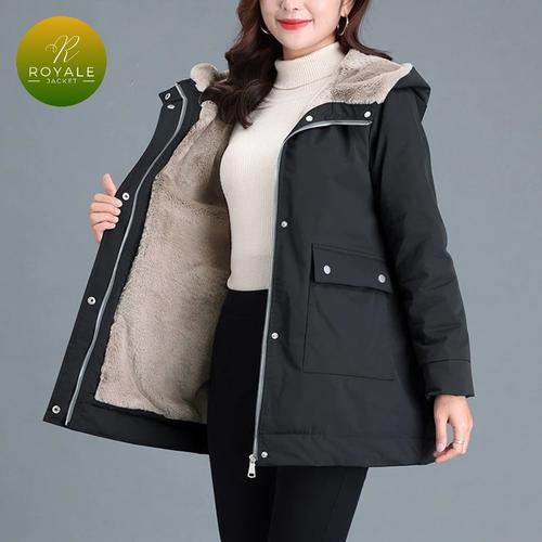 Jual Jacket Bulu Wanita Jacket Winter tebal Jacket musim dingin - Hitam ...