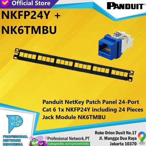 Jual Panduit Netkey Patch Panel 24-Port Cat6 Nkfp24Y + 24 Pieces ...
