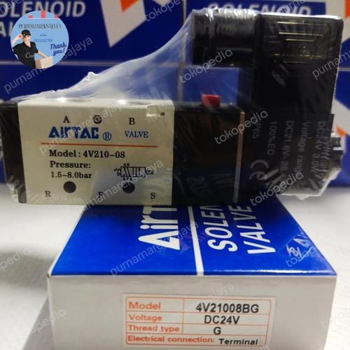 Jual SOLENOID ANGIN AIRTAC 4V210-08 DC24 / SOLENOID Valve PNEUMATIC ...