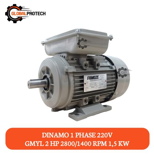 Jual Dinamo Motor 1 Phase 2 HP 2800 RPM / 1400 RPM Famoze Pro GMYL 1.5 KW - 1400 RPM - Kota ...