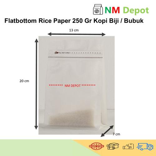 Jual FLAT BOTTOM Rice Paper S packaging kemasan Zipper kopi 250 Gr ...