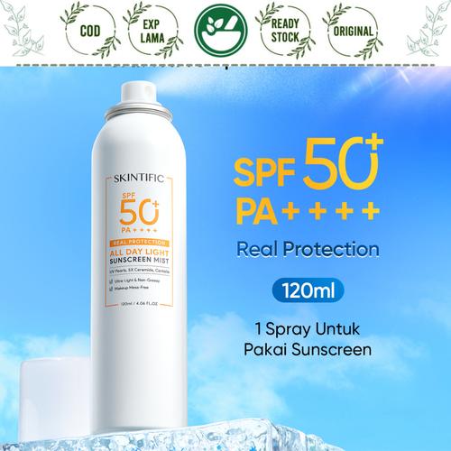 Promo SKINTIFIC ALL DAY LIGHT SUNSCREEN SPRAY 120ML SPF 50 PA ++++ UV ...