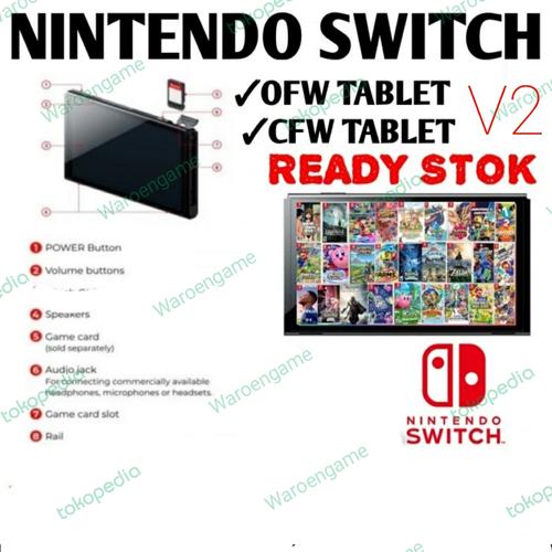 Promo Nintendo Switch V2 (HAC-001-01) TABLET Only Full Games Sekmull ...