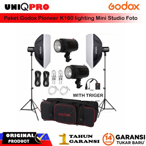 Jual Paket Godox Pioneer K160 lighting Mini Studio Foto 160 watt FLASH ...