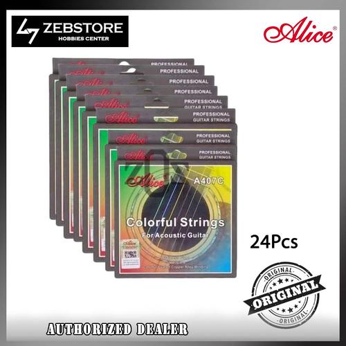 Jual 24Pcs Senar Gitar Acoustic Alice A407C String Full Colour - Kota ...