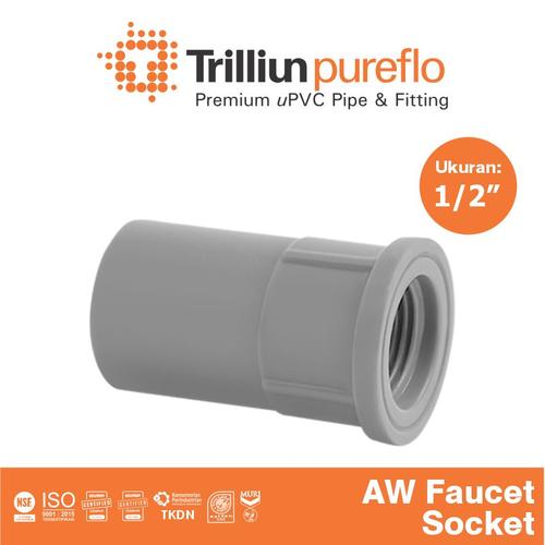 Promo Fitting Pipa uPVC Trilliunpureflo AW Faucet Socket 1/2" Inch ...