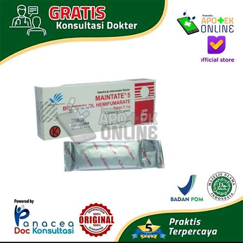 Jual MAINTATE 5MG 1 BLISTER 10 TABLET/BISOPROLOL/DARAH TINGGI ...