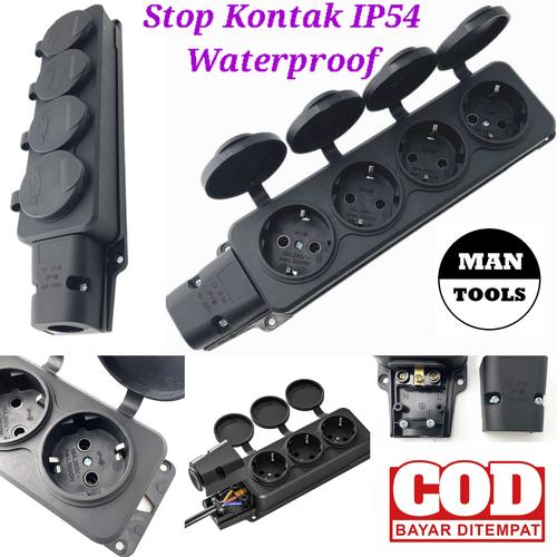 Jual Stop Kontak Anti Air 4 Lubang IP54 Steker Terminal Colokan Listrik ...
