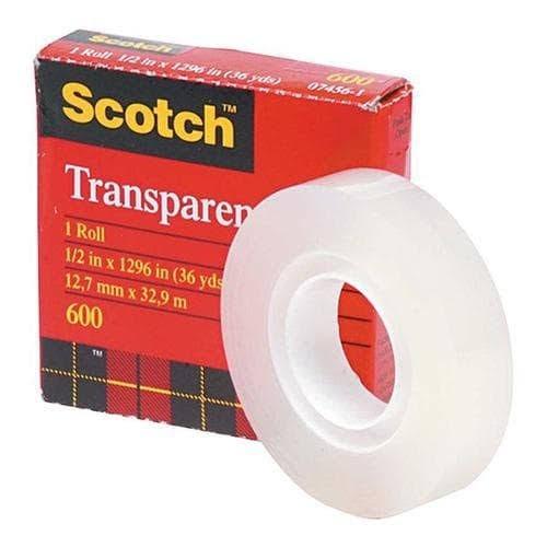 Jual Isolasi Selotip Bening 3M Scotch 600 Transparant 12,7mm × 32,9m ...