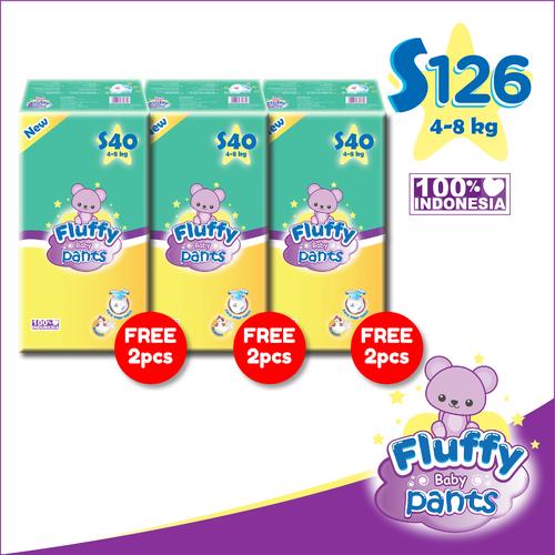 Promo Fluffy Popok Bayi Tipe Celana S 120 Pcs [S 40 Pcs x 3 Pack ...