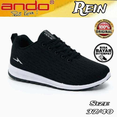 Promo Sepatu Sekolah Kerja Wanita Pria Black White Ando Original ...