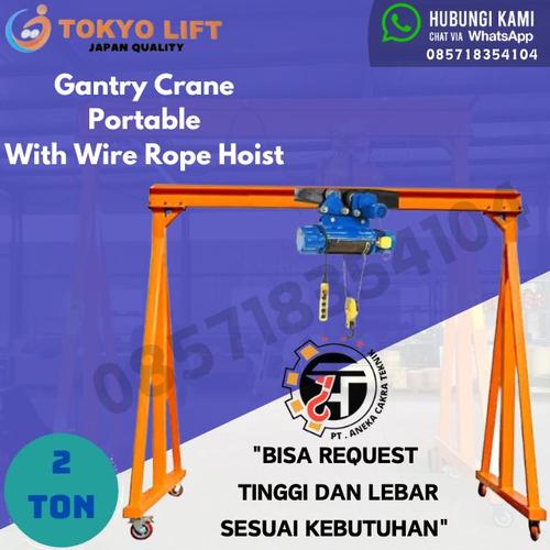 Jual Gantry crane portable 2 ton plus Electric wire rope hoist 2 ton ...