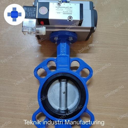 Jual Butterfly Valve Pneumatic Actuator 5" inchi DN 125 Plus Solenoid ...
