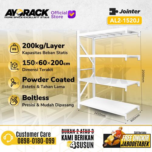 Jual RAK GUDANG BESI JOINTER AYORACK AL2-1520J RACK 4 SUSUN 2 METER P 1 ...