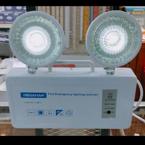 Jual DUAL-HEAD EMERGENCY LIGHT 2X3W MEGAMAN - LAMPU DARURAT MEGAMAN ...
