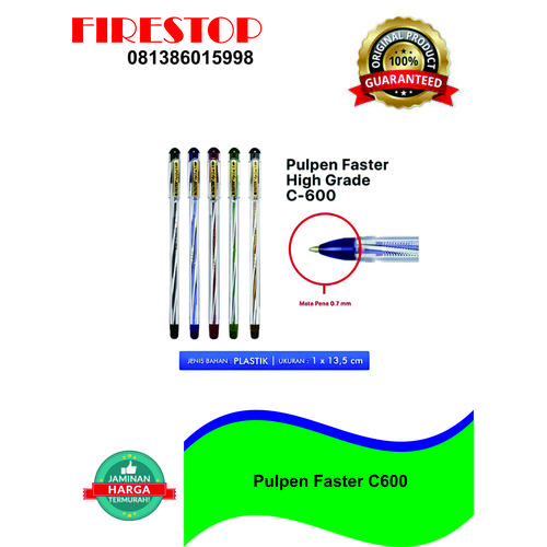 Jual Pulpen/Ballpoint Faster C600 satuan - Hitam - Jakarta Selatan ...