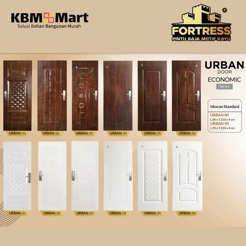 Jual FORTRESS Pintu Baja URBAN 80 X 200 X 4cm Pintu Rumah Fullset Kusen ...